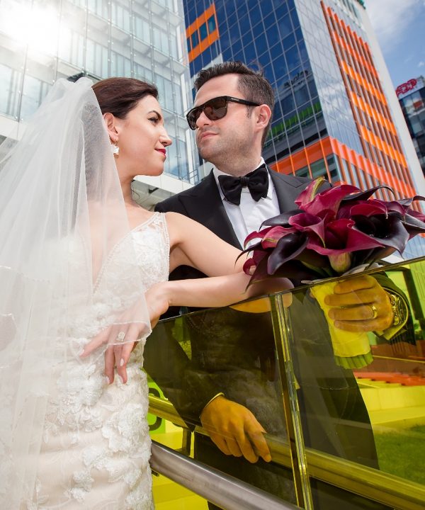 Buchet de mireasa cu cale grena si roz-mov B112 - We do WOW Flowers